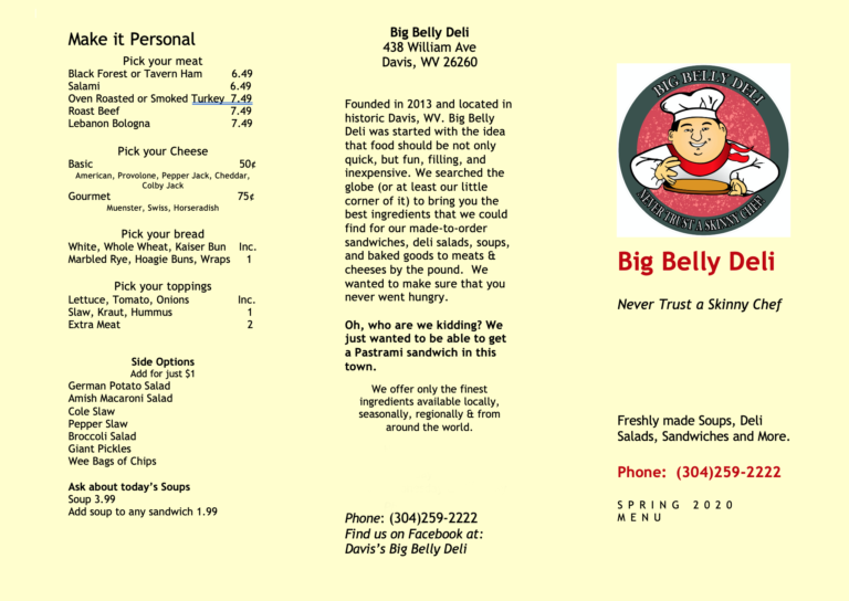 Menu | Big Belly Deli